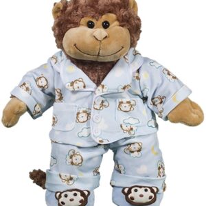 Blue Monkey Pajamas w/Slippers Teddy Bear Clothes Fits Most 8"-10" Build-A-Bear Buddies & Make Your Own Stuffed Animals