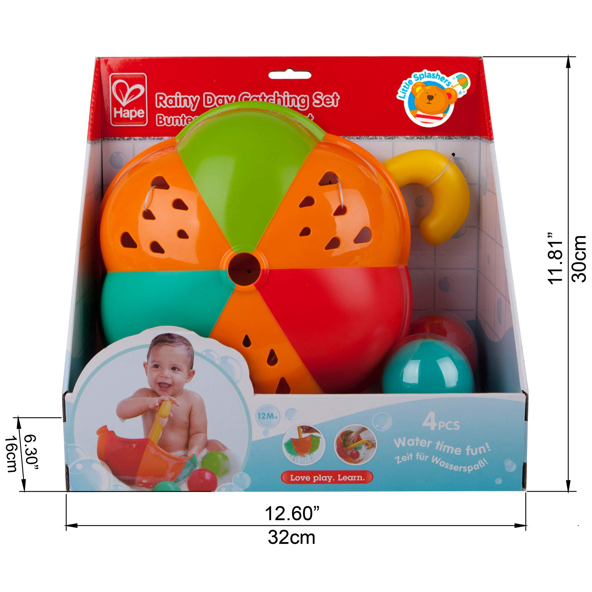 Hape Little Splashers Rainy Day Catching Set Bath Toy| Bathtub Shower Toy for Toddlers