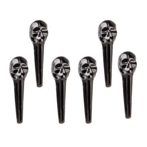 yibuy black bridge end pins suitable for acoustic guitar metal 35mm x 8m pack of 6