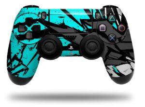 wraptorskinz vinyl decal skin compatible with sony ps4 controller playstation 4 original slim and pro baja 0040 neon teal (controller not included)