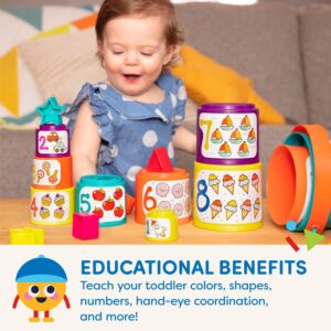 Battat – Nesting Sorter Set – 19Pc Stacking Bucket Sort Set – 10 Cups & 8 Shapes – Educational & Dexterity Toys – 18 Months + – Sort & Stack