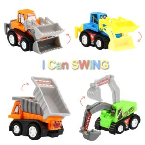 Yeonha Toys Pull Back Vehicles, 12 Pack Mini Assorted Construction Vehicles and Race Car Toy, Vehicles Truck Mini Car Toy for Kids Toddlers Boys Child, Pull Back and Go Car Toy Play Set