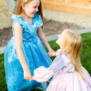 Little Adventures Deluxe Cinderella Butterfly Princess Dress Up Costume for Girls (Large Age 5-7) - Machine Washable Child Pretend Play and Party Dress with No Glitter