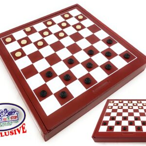 Matty's Toy Stop Exclusive Deluxe 10-in-1 Chess, Checkers, Tic Tac Toe, Backgammon, Mill, Roll Em, Insanity, Chinese Checkers, Mancala & Pick-Up Sticks Wooden Cabinet Game Set