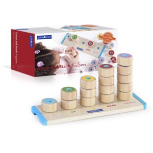 guidecraft count and stack poppers - rubberwood cylinders counting and matching skills