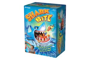 shark bite -- roll the die and fish for colorful sea creatures before the shark bites game! by pressman blue sky, 5"