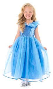 little adventures deluxe cinderella butterfly princess dress up costume for girls (large age 5-7) - machine washable child pretend play and party dress with no glitter