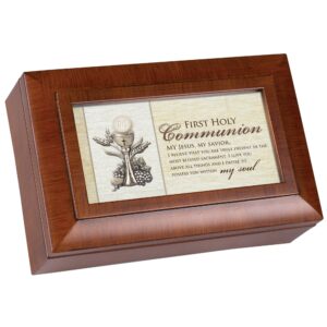 cottage garden first holy communion believe you woodgrain jewelry music box plays amazing grace