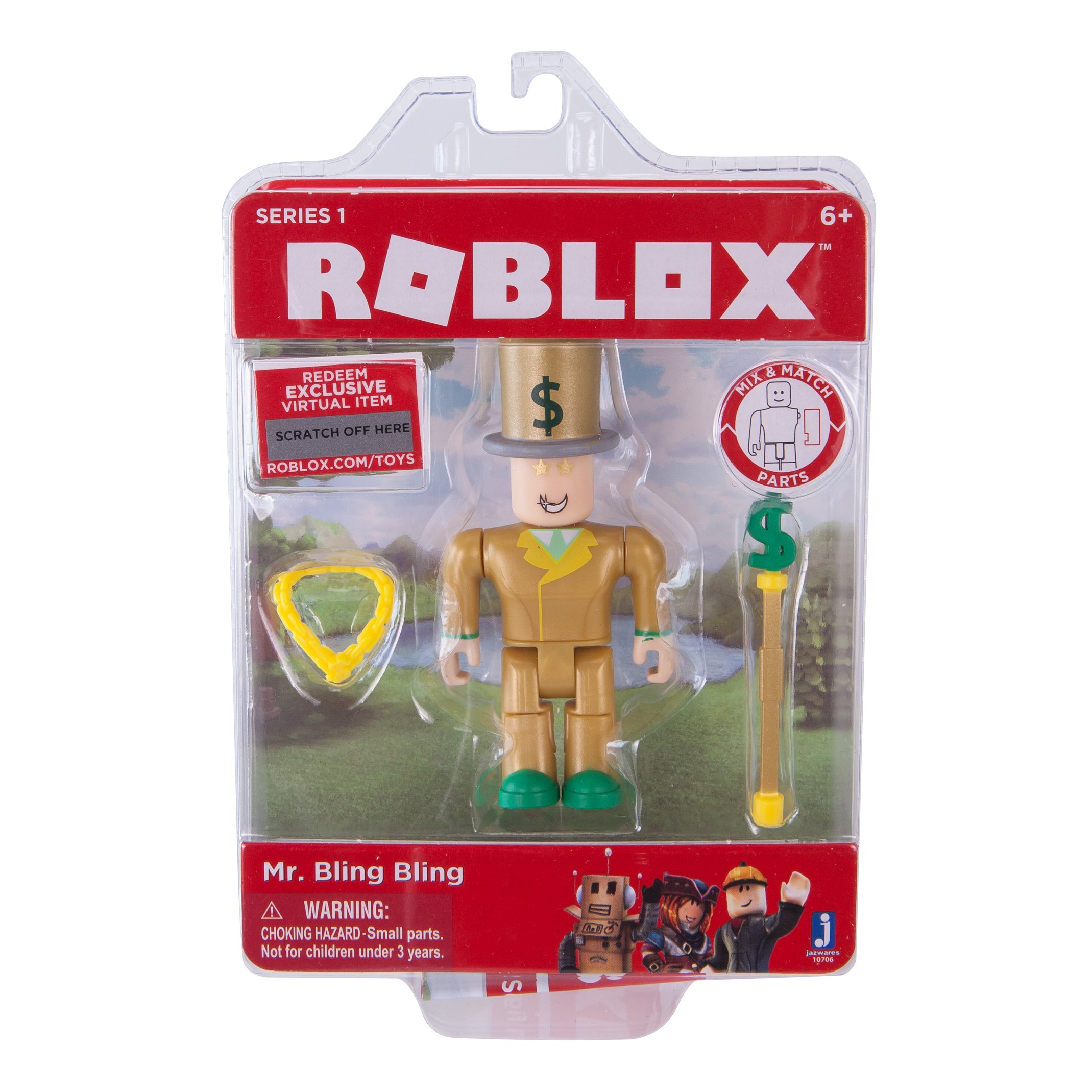 Roblox Action Collection - Mr. Bling Bling Figure Pack [Includes Exclusive Virtual Item]