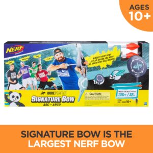 Dude Perfect Signature Bow Nerf Sports Biggest Nerf Bow with 2 Nerf Whistling Arrows For Kids, Teens, and Adults