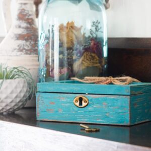 Cottage Garden Trust in Lord with All Heart Petite Locket Distressed Teal Music Box Plays How Great Thou Art