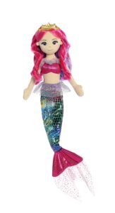 aurora® enchanting sea sparkles™ rainbow fuchsia™ stuffed doll - imaginative play - magical companions - 18 inches