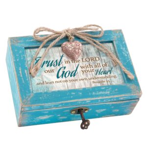 cottage garden trust in lord with all heart petite locket distressed teal music box plays how great thou art