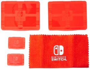 nintendo switch protection pack – screen protector, cleaning cloth, game card cases, micro sd cases