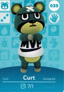 nintendo animal crossing happy home designer amiibo card curt 020/100 usa version