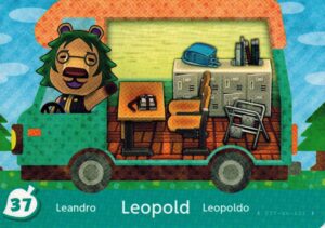 nintendo new leaf animal crossing welcome amiibo card leopold 37/50 usa version