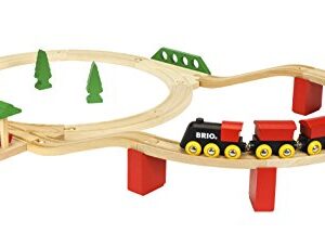 BRIO World 33424 - Classic Deluxe Railway Set - 25 Piece Wood Train Set with Accessories and Wooden Tracks for Kids Ages 2 and Up