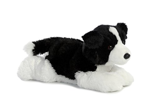 Aurora® Adorable Flopsie™ Border Collie Stuffed Animal - Playful Ease - Timeless Companions - Black 12 Inches