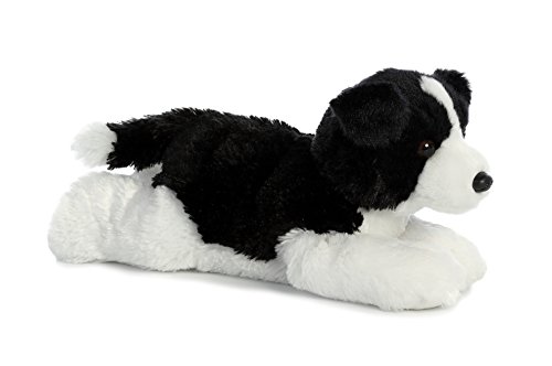 Aurora® Adorable Flopsie™ Border Collie Stuffed Animal - Playful Ease - Timeless Companions - Black 12 Inches