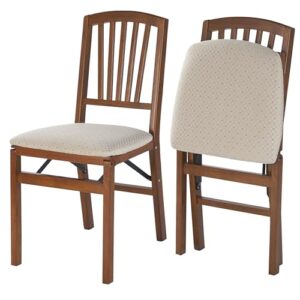 stakmore slat back folding chair finish, set of 2, fruitwood