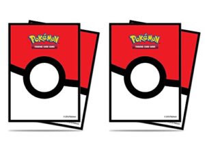 130 ultra pro pokemon pokeball deck protectors sleeves (2-pack bundle) standard size