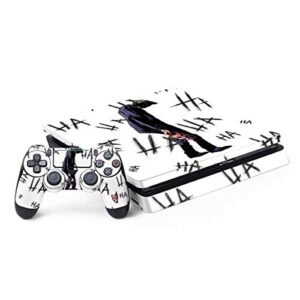 skinit decal gaming skin compatible with ps4 slim bundle - officially licensed warner bros hahaha - the joker design