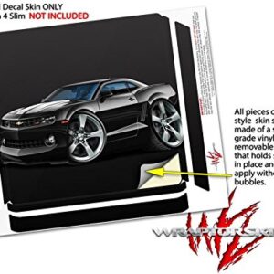 Vinyl Decal Skin Wrap compatible with Sony PlayStation 4 Slim Console 2010 Camaro RS Black (PS4 NOT INCLUDED)