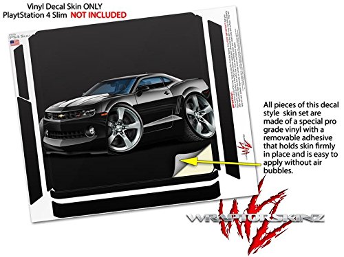 Vinyl Decal Skin Wrap compatible with Sony PlayStation 4 Slim Console 2010 Camaro RS Black (PS4 NOT INCLUDED)