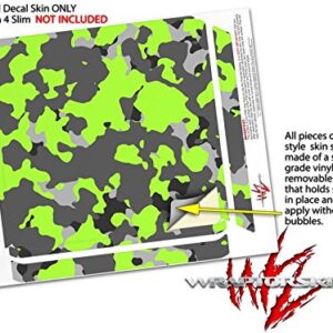 Vinyl Decal Skin Wrap compatible with Sony PlayStation 4 Slim Console WraptorCamo Old School Camouflage Camo Lime Green (PS4 NOT INCLUDED)