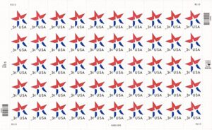 us stamp 2002 3c star - 50 stamp sheet - scott #3613