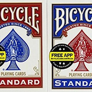 Bicycle Standard Index Playing Cards 1 Deck, Colors may Vary (Red or Blue)