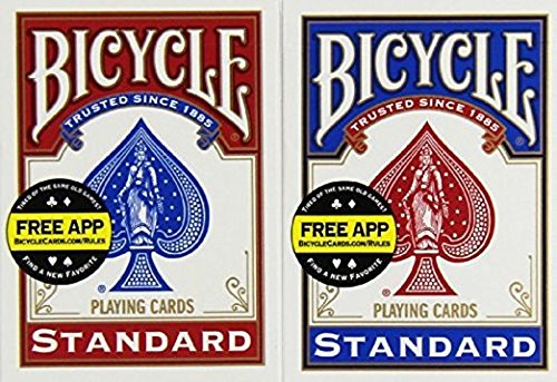 Bicycle Standard Index Playing Cards 1 Deck, Colors may Vary (Red or Blue)