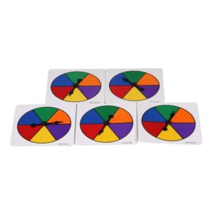 hand2mind Rainbow Color Spinners, Probability Spinner, Dry Erase Spinner Wheel, Plastic Spinners for Classroom, Arrow Game Spinner, Math Classroom Supplies, Math Manipulatives (Set of 5)