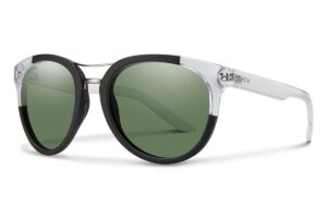 smith optics bridgetown chromapop polarized sunglasses, matte black crystal block, gray green