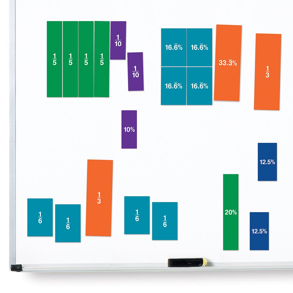 Learning Resources Double-Sided Magnetic Fraction Squares, Math Manipulations, 51 Pieces, Ages 6+