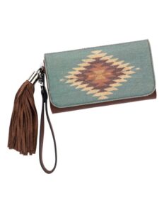 blazin roxx women's zapotec aztec flap wallet brown one size