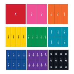 learning resources double-sided magnetic fraction squares, math manipulations, 51 pieces, ages 6+