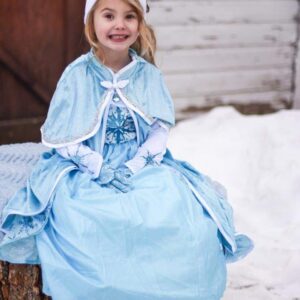 Little Adventures Ice Princess Dress up Costume for Girls (Medium 3-5) - Machine Washable Child Pretend Play and Party Dress with No Glitter