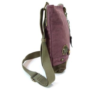 CHALA Handbags Patchwork Crossbody Canvas messenger bags with faux leather Animal Coin Purse (Mauve_Penguin)