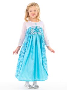 little adventures ice princess dress up costume for girls (medium 3-5) - machine washable child pretend play and party dress with no glitter