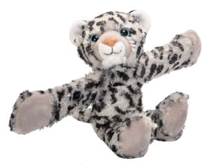 wild republic huggers, snow leopard plush toy, slap bracelet, stuffed animal, kids toys, 8 inches