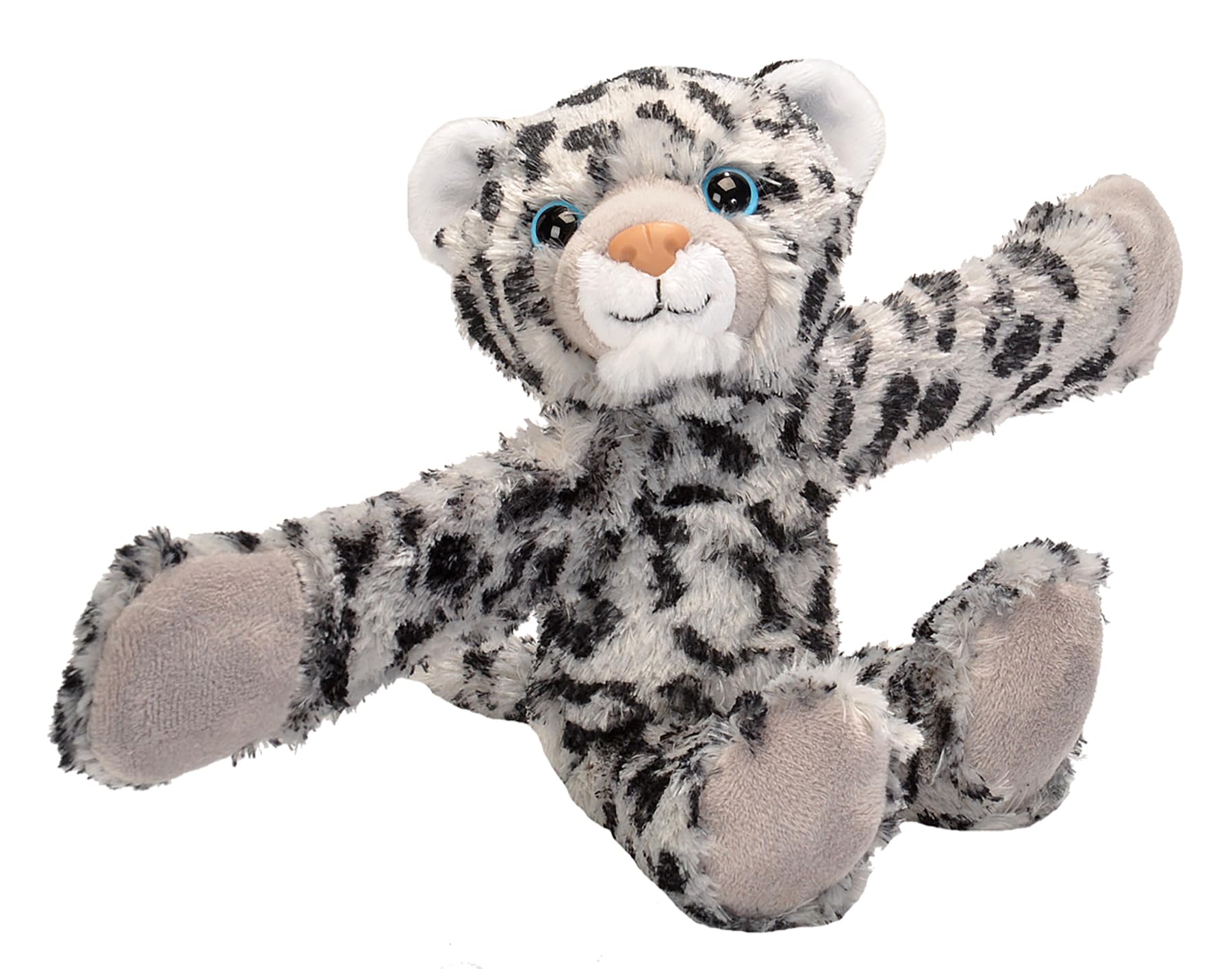 Wild Republic Huggers, Snow Leopard Plush Toy, Slap Bracelet, Stuffed Animal, Kids Toys, 8 inches