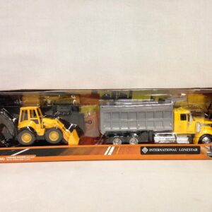 New Ray International Lonestar, Dump Truck w/Wheel Loader 1:43 Scale 18" DIECAST Toy #16633 Yellow