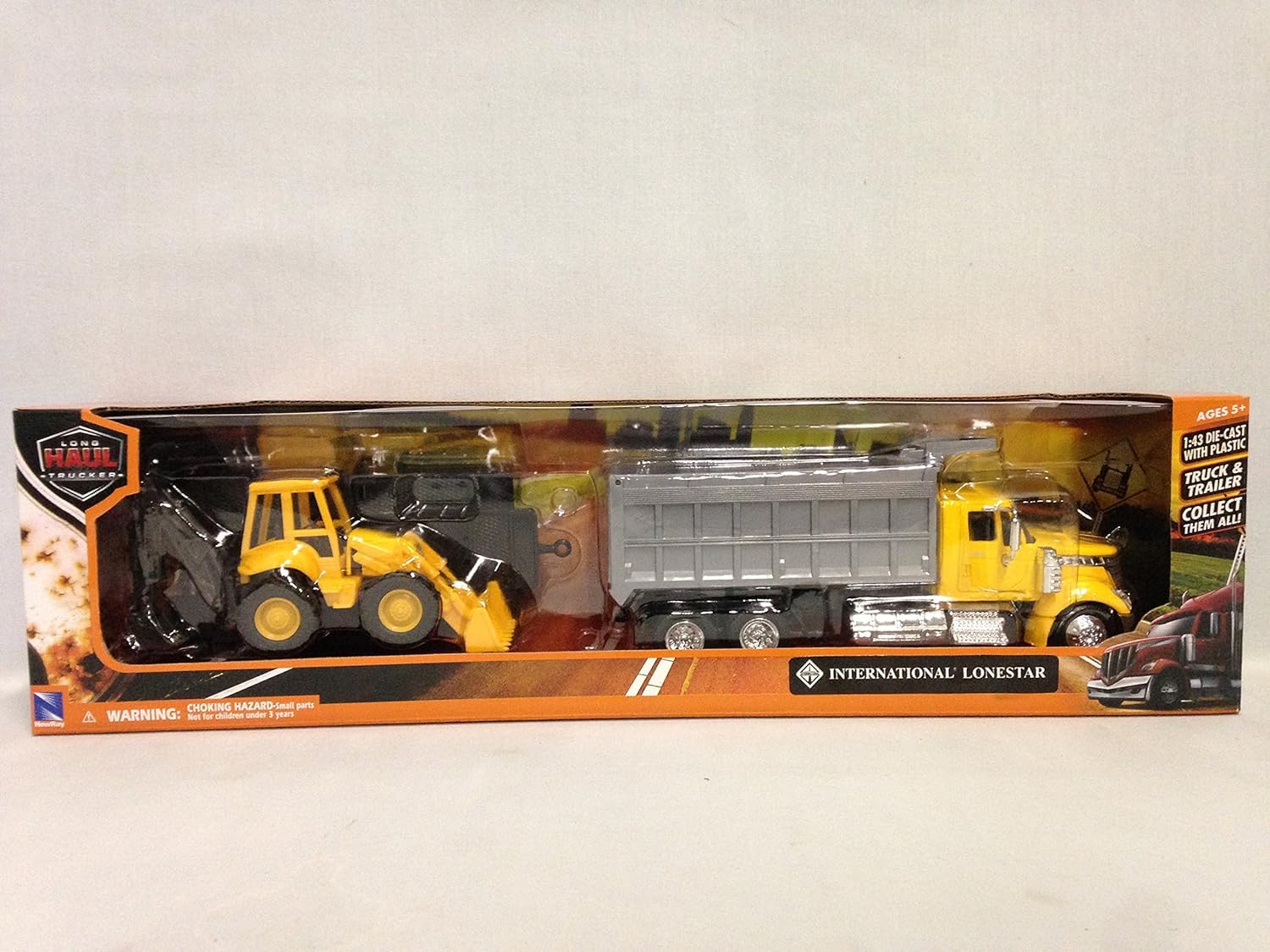 New Ray International Lonestar, Dump Truck w/Wheel Loader 1:43 Scale 18" DIECAST Toy #16633 Yellow