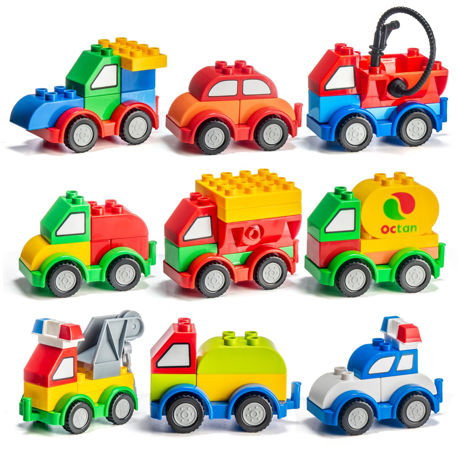 PREXTEX Building Toys for Toddlers - 60-Piece Building Blocks for Toddlers to Build Cars and Trucks - Easy-Grip, Child-Safe Design for 3 up - Creative STEM Learning and Fine Motor Skill Development