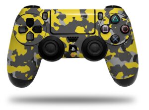 wraptorskinz skin compatible with sony ps4 dualshock controller playstation 4 original slim and pro wraptorcamo old school camouflage camo yellow (controller not included)