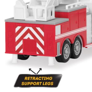 Driven by Battat — 1:24 Scale Fire Truck – Small Toy Truck with Lights, Sounds & More for Boys & Girls Age 3+