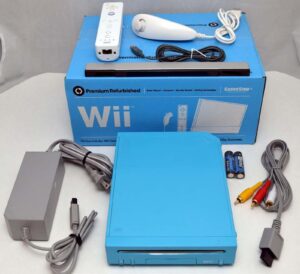 nintendo wii limited edition blue video game console home system rvl-101