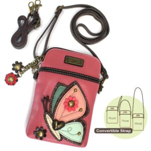 Chala Handbags Charming Butterfly Theme Collection (Pink Phone Purse) Small