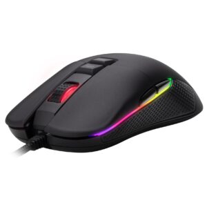 rosewill ergonomic computer laptop gaming mouse, 5 levels up to 4000 dpi w/ advanced optical sensor, 7 led backlit colors - rgm-400